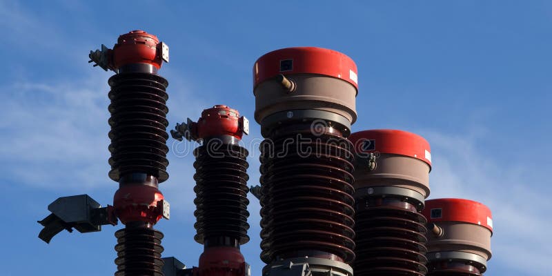 Electrical Substation Insulators Stock Image - Image of insulation ...