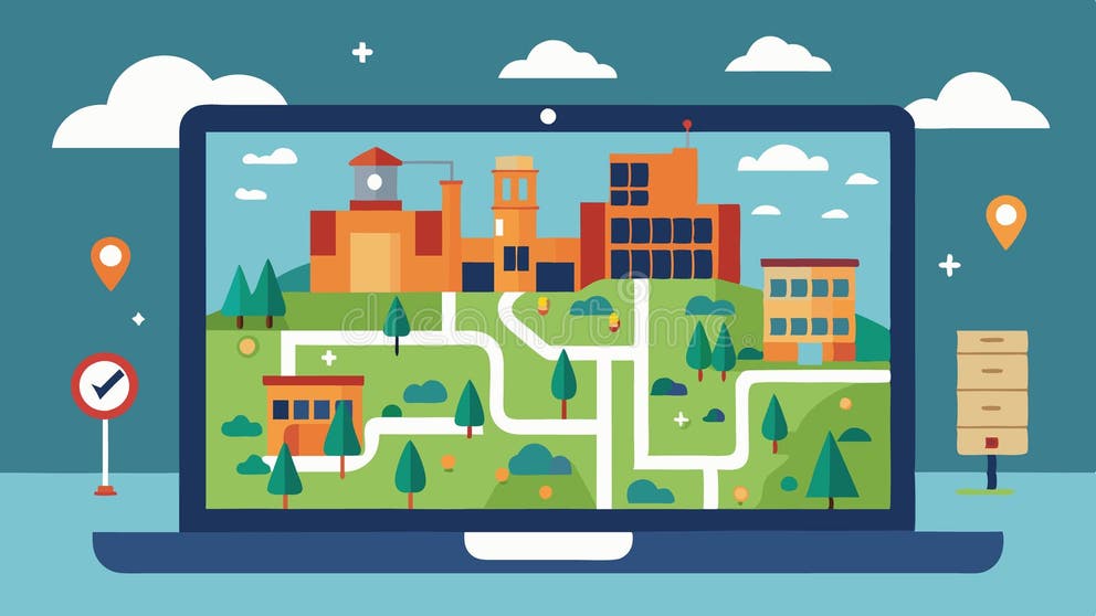 A Large Interactive Digital Map of the Campus Hangs on One Wall Helping ...