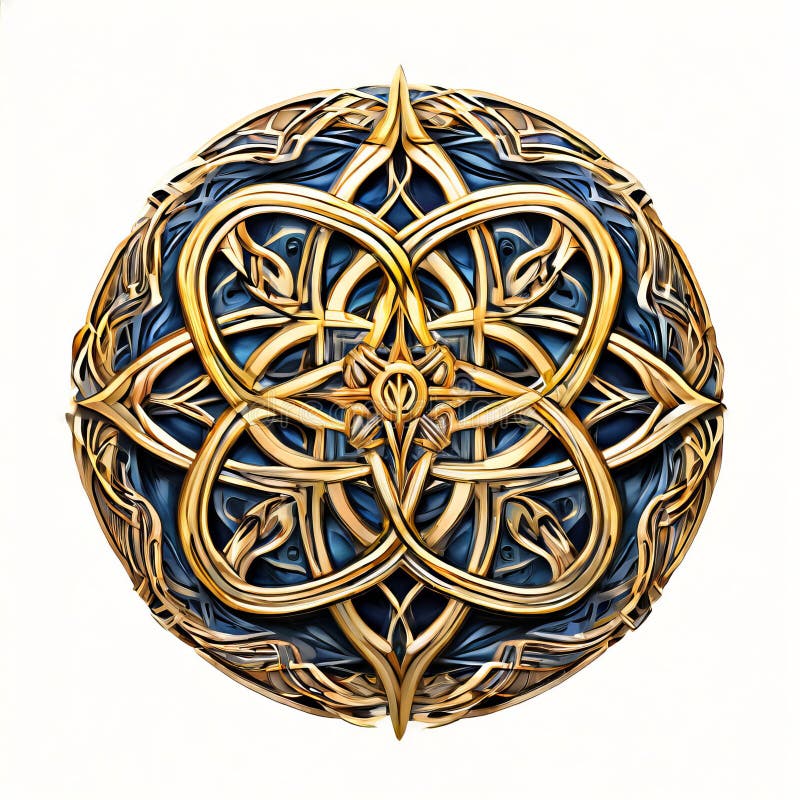 A Large and Intricate Celtic Knot Design with Interlocking Loop Stock ...