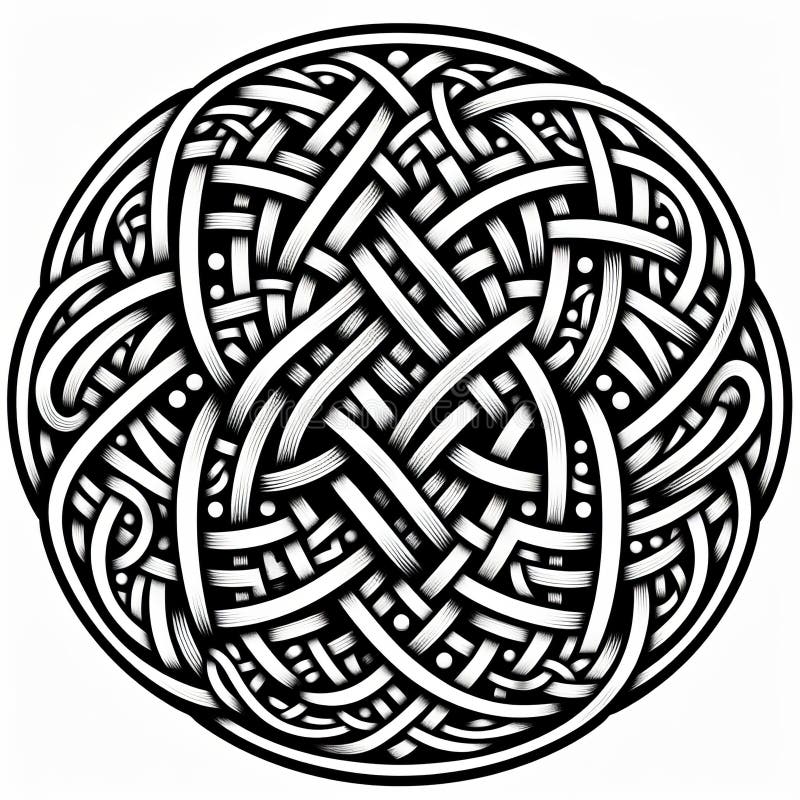 A Large and Intricate Celtic Knot Design with Interlocking Loop Stock ...