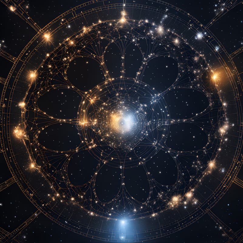 A Large, Intricate and Detailed Star Chart. Stock Illustration ...