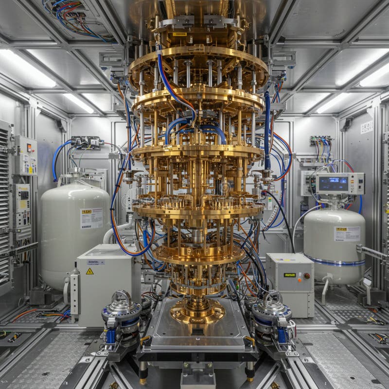 A Large, Intricate Quantum Computer Setup is in View, Featuring a ...