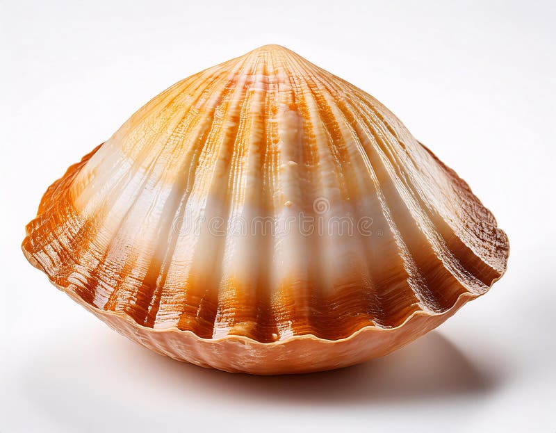 A Large, Intricately Patterned Seashell with a Vibrant Orange and White ...