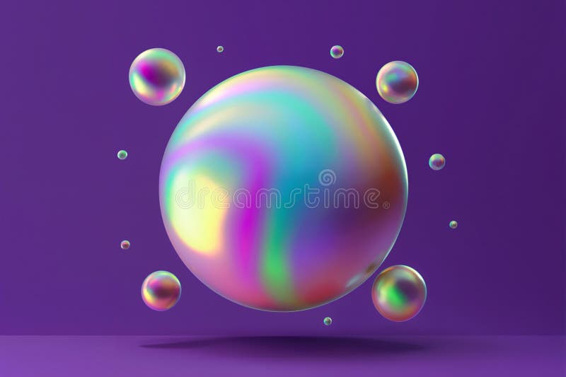 A Large, Iridescent, Spherical Object in the Center Stock Illustration ...