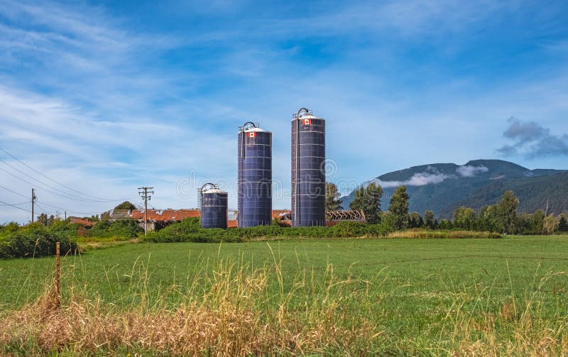 Large Iron Barrels of Grain. Granary Elevator Stock Photo - Image of ...