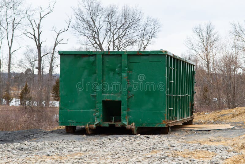 Big Iron Dumpster on Construction Garbage Trash Bin Stock Photo - Image ...