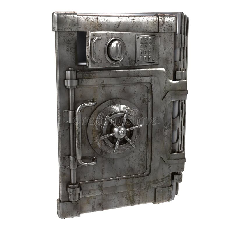 Large Iron Open Safe with Two Doors on an Isolated White Background. 3d ...