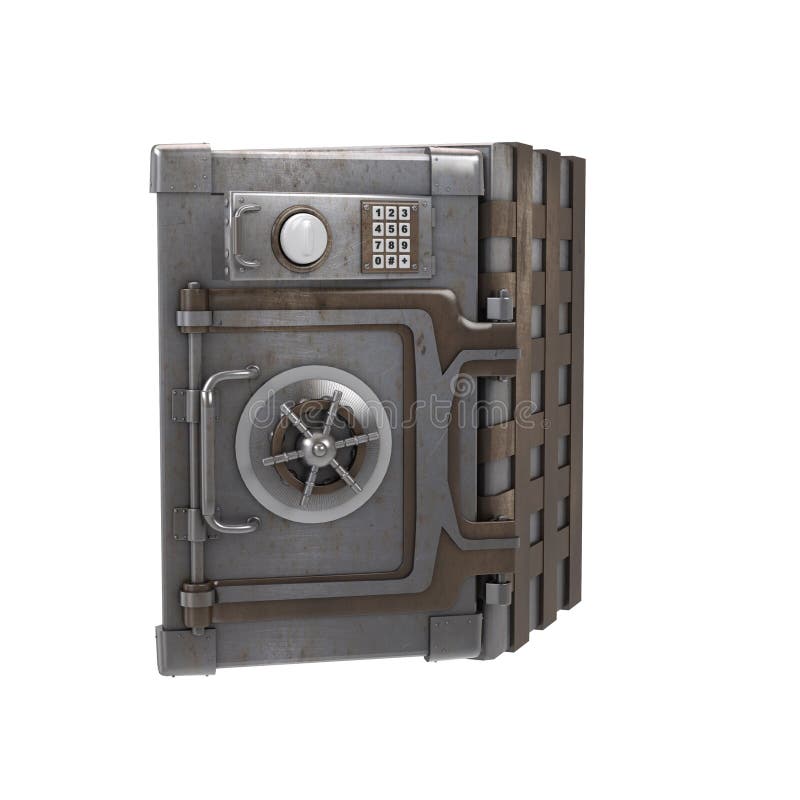Large Iron Open Safe with Two Doors on an Isolated White Background. 3d ...