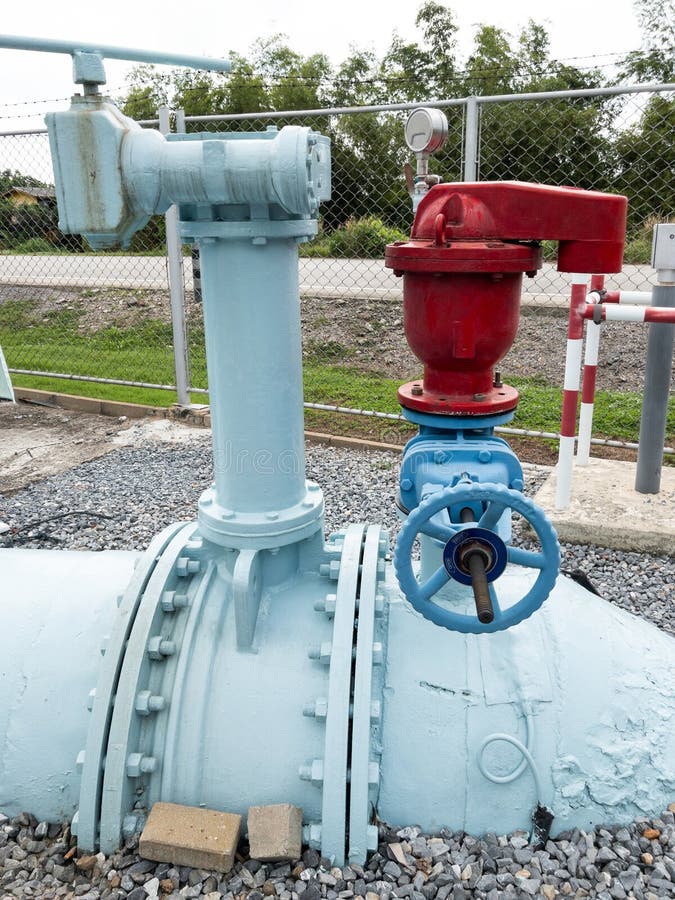 The Large Iron Pipe with the Control Valve Stock Photo - Image of ...