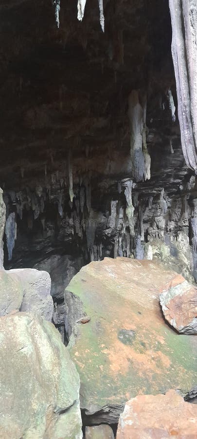Large, Irregular Stone Located in the Interior of the Cave Stock Image ...