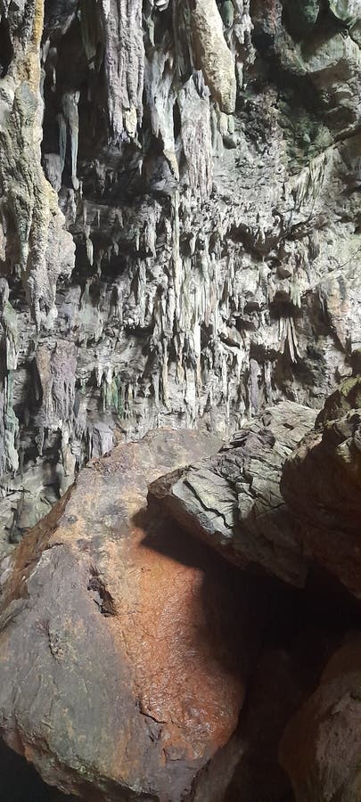 Large, Irregular Stone Located in the Interior of the Cave Stock Image ...