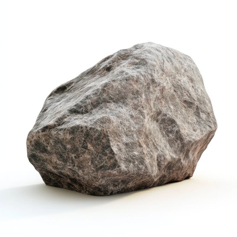 Large Gray Boulder Isolated on White Background Stock Illustration ...