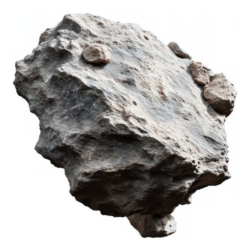 Large Isolated Meteorite with Rough Texture on Transparent Background ...