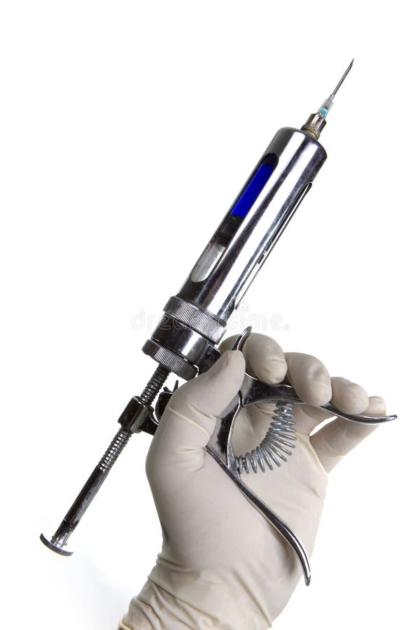 Large Isolated Syringe in Hand Stock Image - Image of doctor, steel ...
