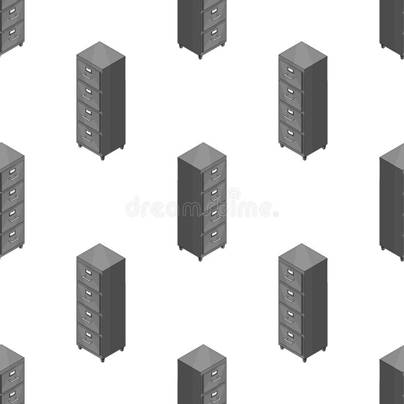 Large Isometric Set of Drawers with Documents. Isometric Iron Drawer ...