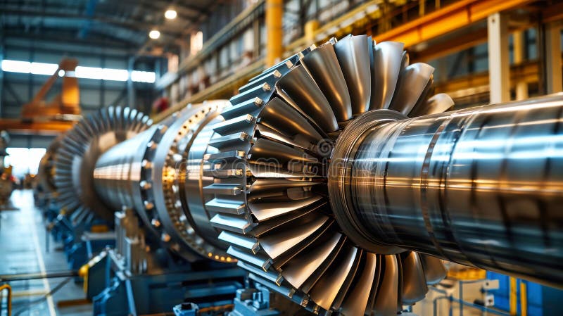 Large Jet Engine in Factory Workshop Stock Illustration - Illustration ...