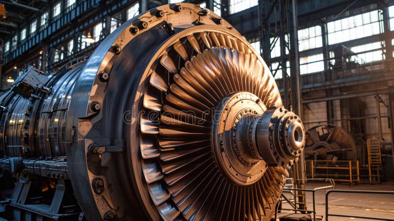 Large Jet Engine in Factory Workshop Stock Illustration - Illustration ...