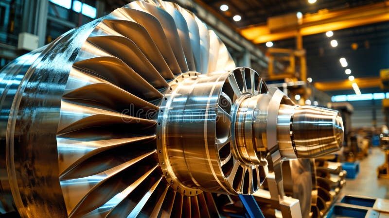 Large Jet Engine Inside Factory Workshop Stock Illustration ...