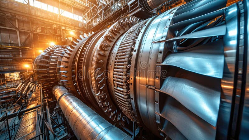 Large Jet Engine Inside Hangar Stock Illustration - Illustration of ...
