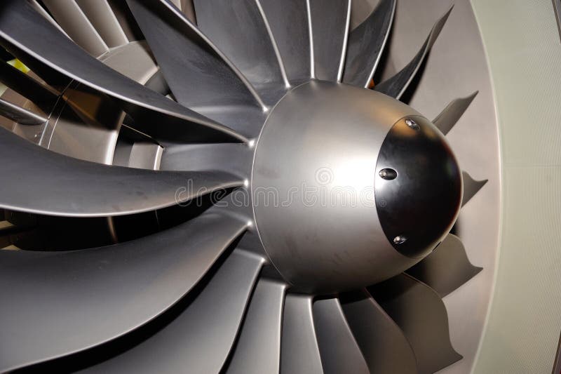 Large Jet Engine Turbine Blades Stock Image - Image of components ...