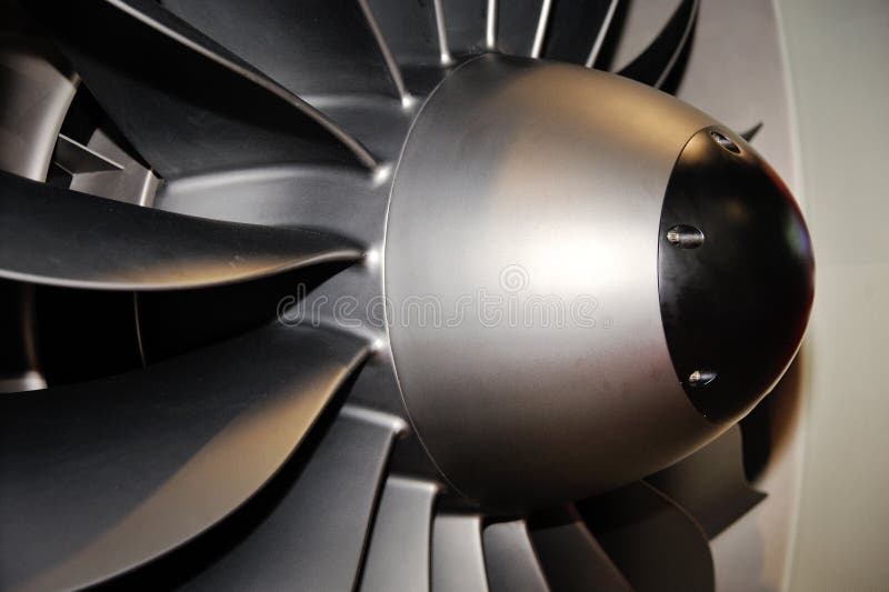 Large Jet Engine Turbine Blades Stock Image - Image of engineering ...