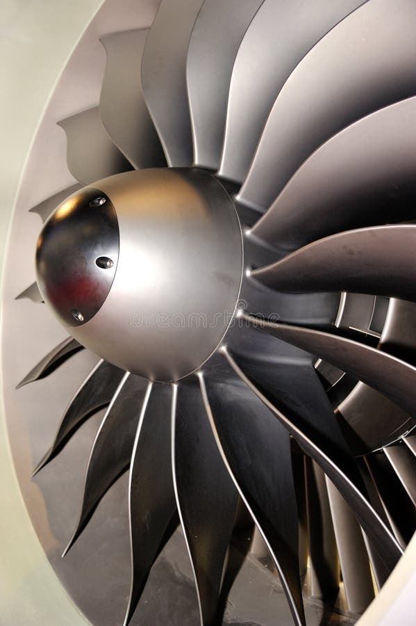 Large Jet Engine Turbine Blades Stock Image - Image of aero ...