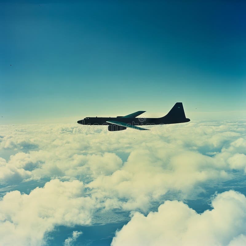 A Large Jet Flying Above the Clouds in the Sky Stock Image - Image of ...