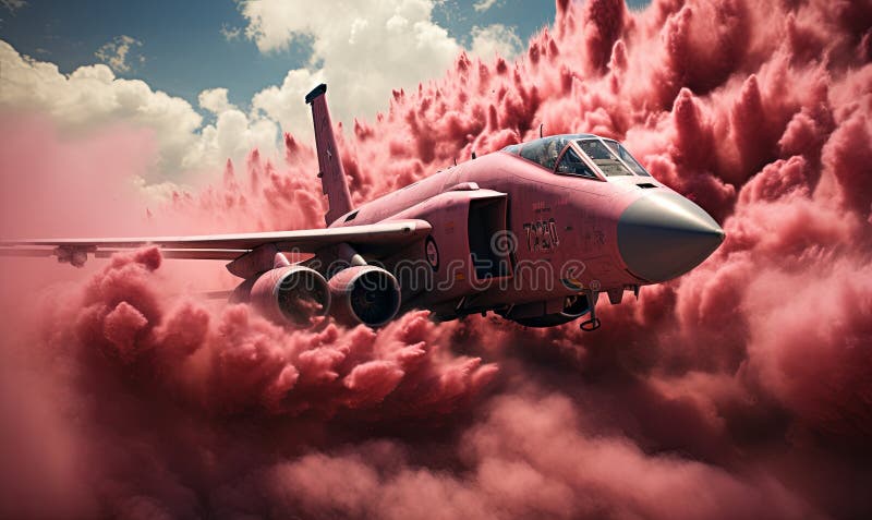 Large Jet Flying through Cloudy Sky Stock Image - Image of clouds ...