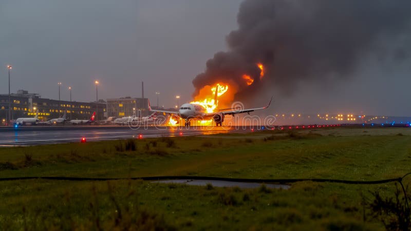 Large Jetliner Fire Runway Airport Stock Photos - Free & Royalty-Free ...