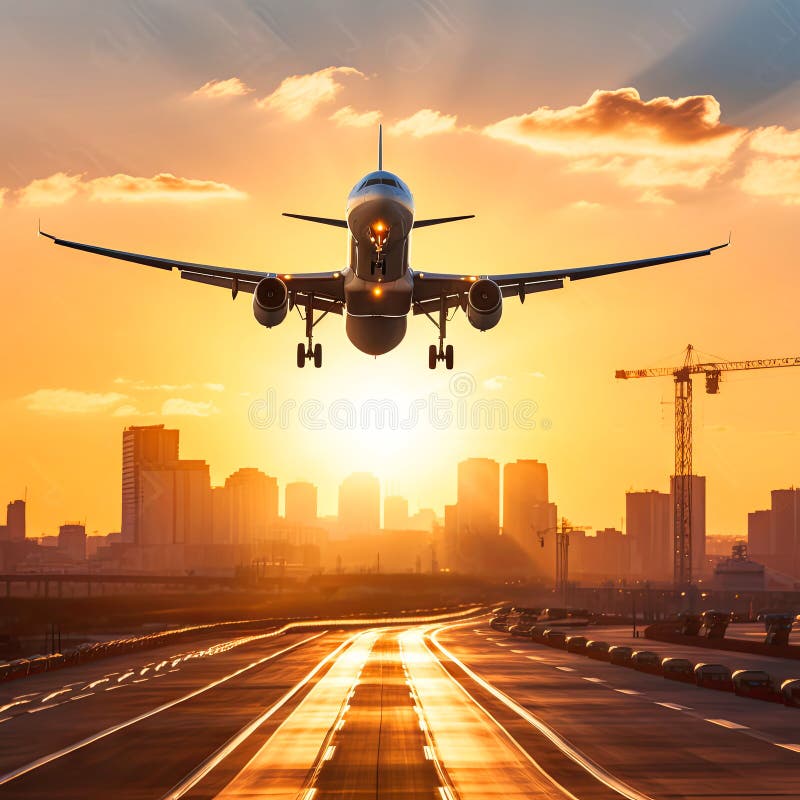 Large Jetliner is Soaring through Cloudy Sky, on Its Flight Path To ...
