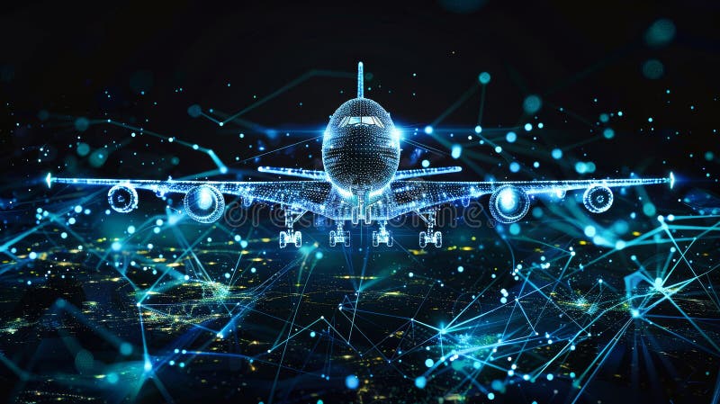 A Large Jetliner Gracefully Cuts through the Clear Blue Sky, Showcasing ...