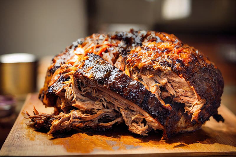 Large Juicy Piece of Beef Cooked on Smoker Grill Stock Illustration ...