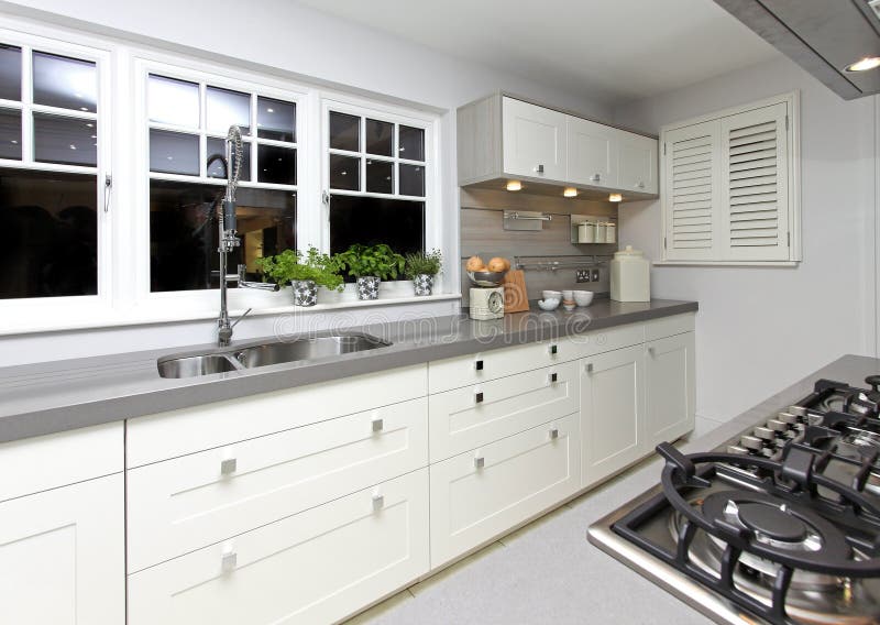 Large kitchen stock image. Image of interior, drawer - 23713375