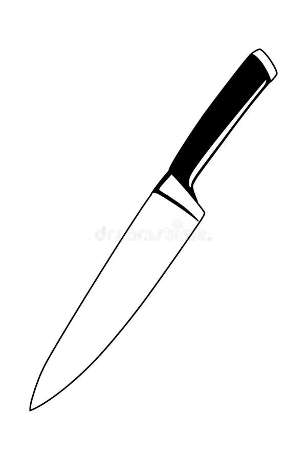 Kitchen Knife Outline Vector Stock Vector - Illustration of line ...