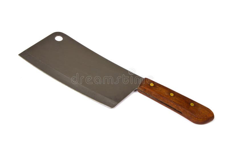 A Large Knife Isolated on White Stock Image - Image of metal, chef ...