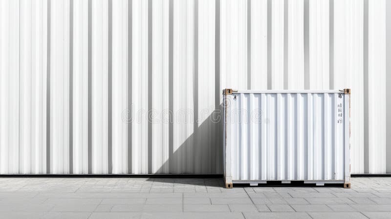 Large Labeled Construction Container Positioned Against a Textured ...