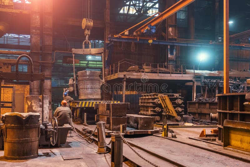 Large Ladle Container for Iron Casting in Metallurgical Factory Inside ...