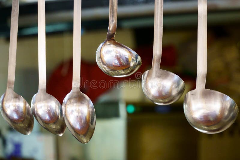 Tools of the Trade. Ladle and Spoons for the Chef. Stock Photo - Image ...