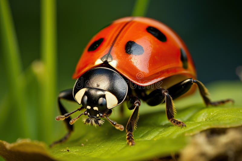 Large Ladybug Close-up. Cute Insect Stock Illustration - Illustration ...