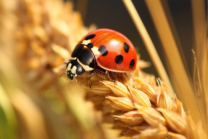 Large Ladybug Close-up. Cute Insect Stock Illustration - Illustration ...