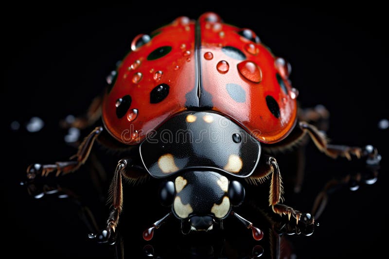 Large Ladybug Close-up. Cute Insect Stock Illustration - Illustration ...