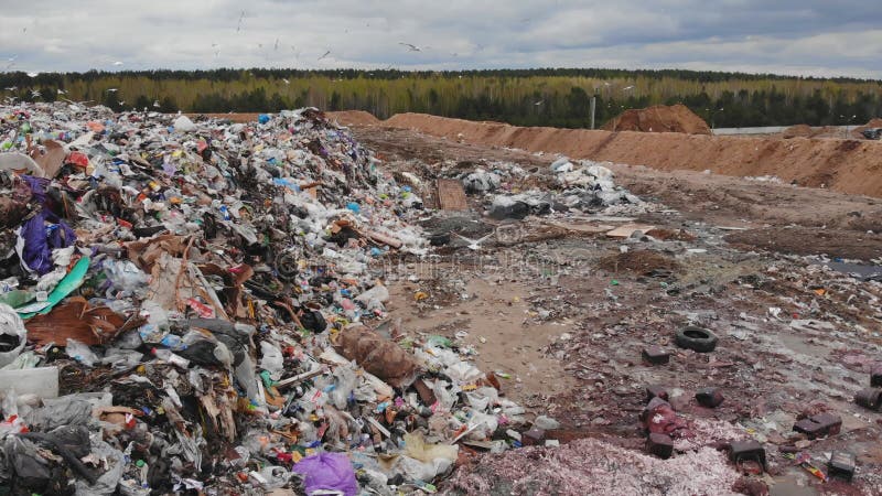 Large Landfill Near the Metropolis. View from the Drone. Stock Video ...