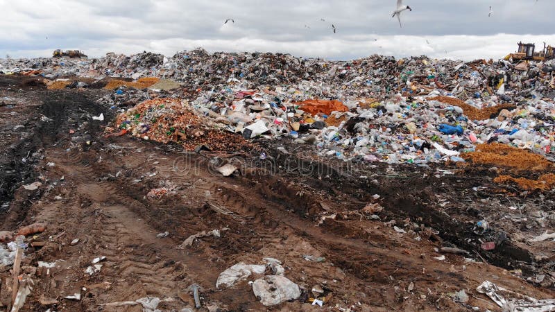 Large Landfill Near the Metropolis. View from the Drone. Stock Photo ...