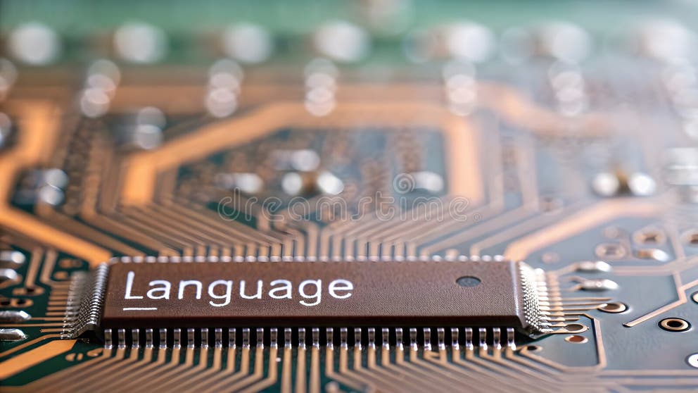 Large Language Model Artificial Intelligence Microchip on Circuit Board ...
