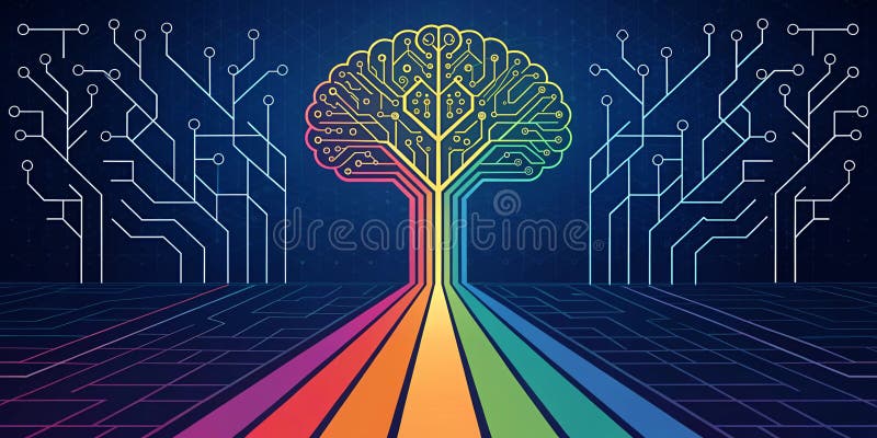 Large Language Model Artificial Intelligence Optimization Colorful Tree ...