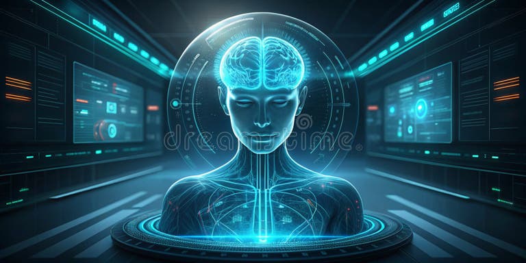 Large Language Model Artificial Intelligence Optimization Futuristic Neural Interface Connecting ...