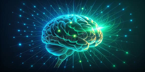 Large Language Model Artificial Intelligence Optimization Glowing Digital Brain with Neural ...
