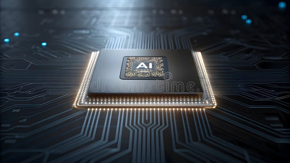 Large Language Model Artificial Intelligence Sleek Processor Chip ...