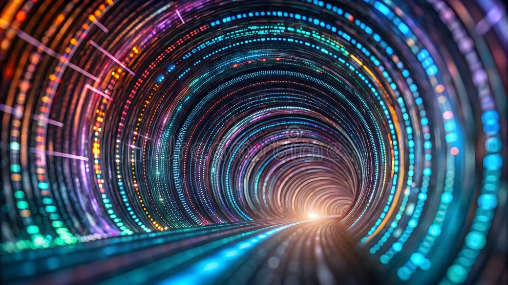 Large Language Model Artificial Intelligence Vibrant Digital Tunnel of ...