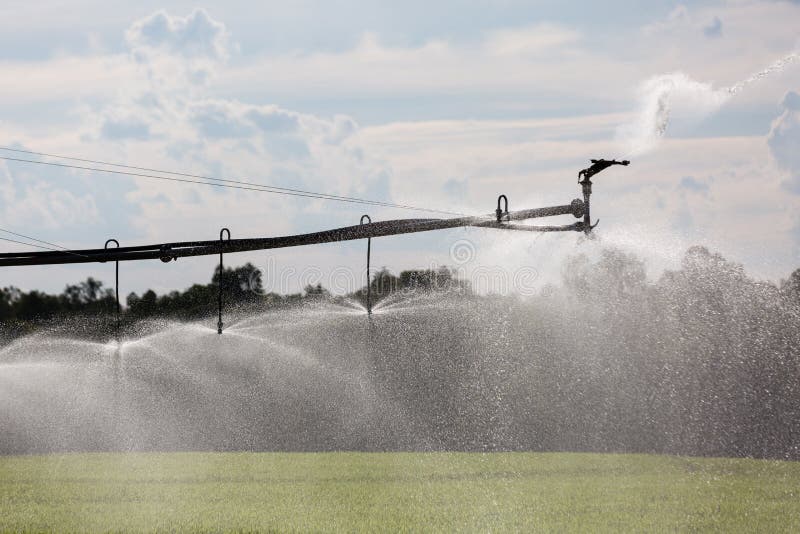 Large Lateral Move Irrigation System Stock Image - Image of grass ...
